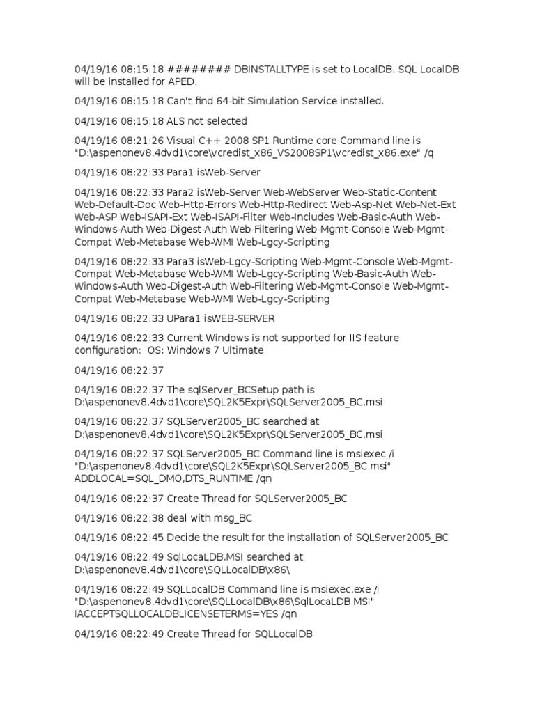 Aspen V8.6 | PDF | Microsoft Sql Server | Command Line Interface