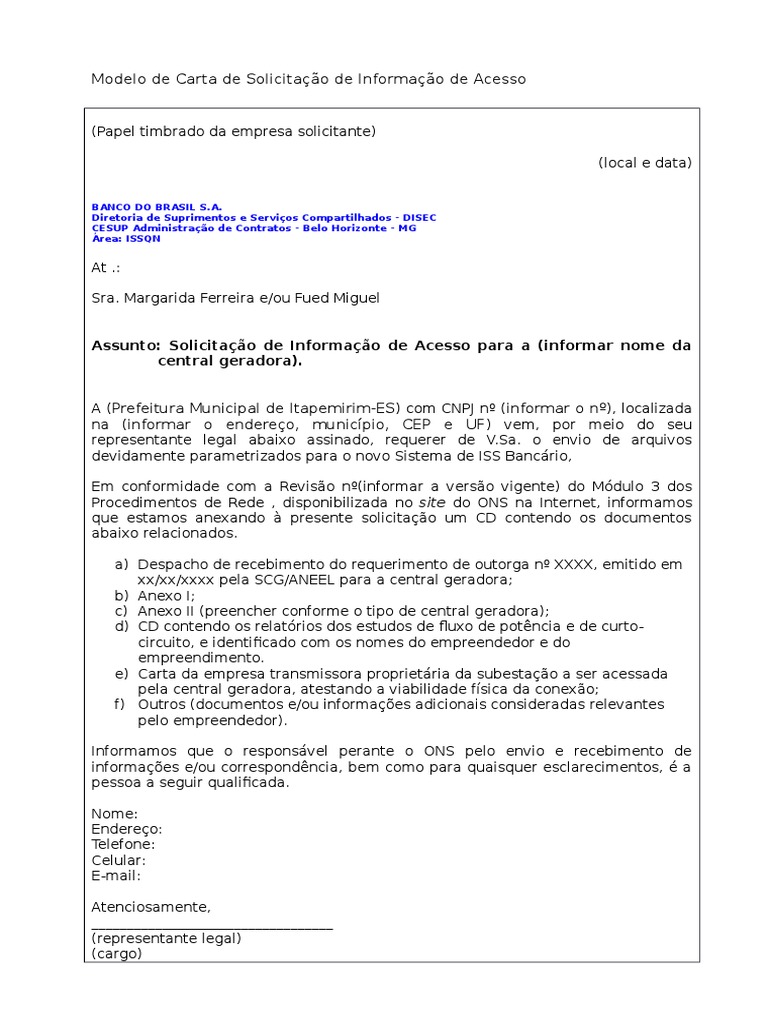 Solicitacao De Exemplo De Carta Formal Requerimento Para Desconto Na