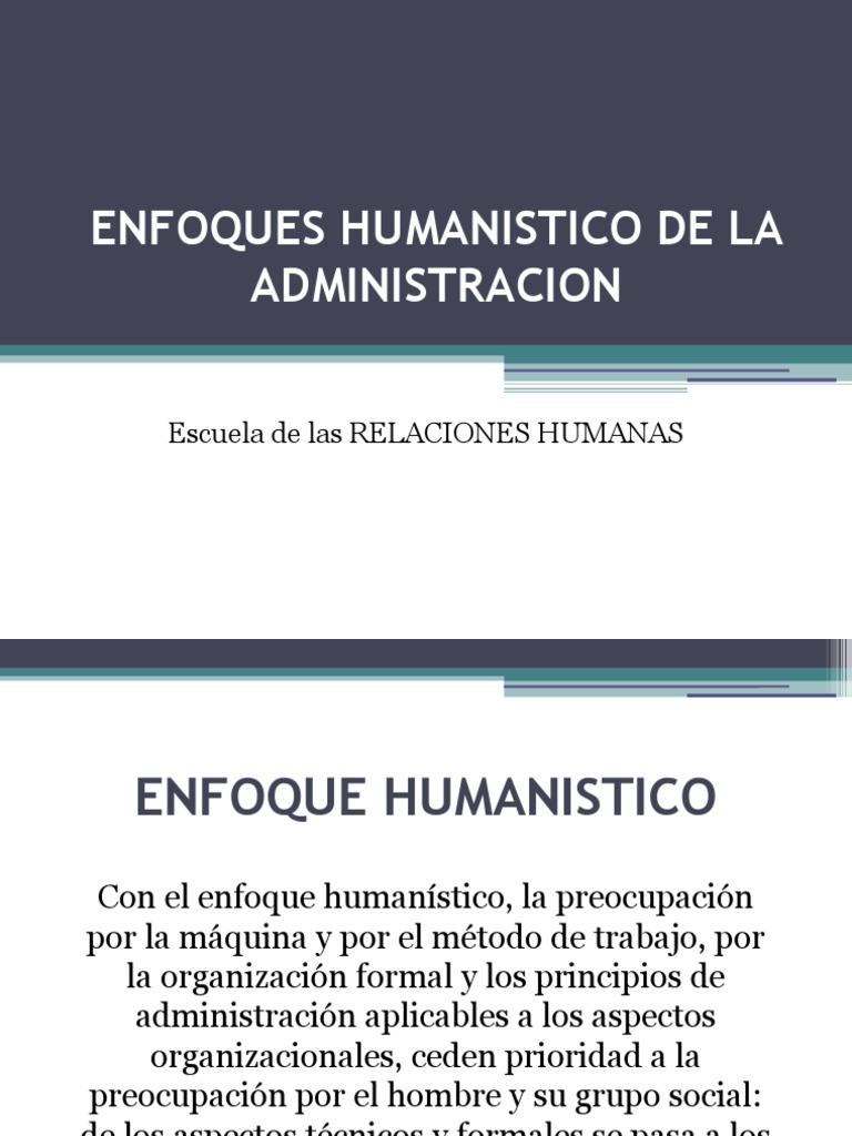 Enfoque Humanistico | PDF