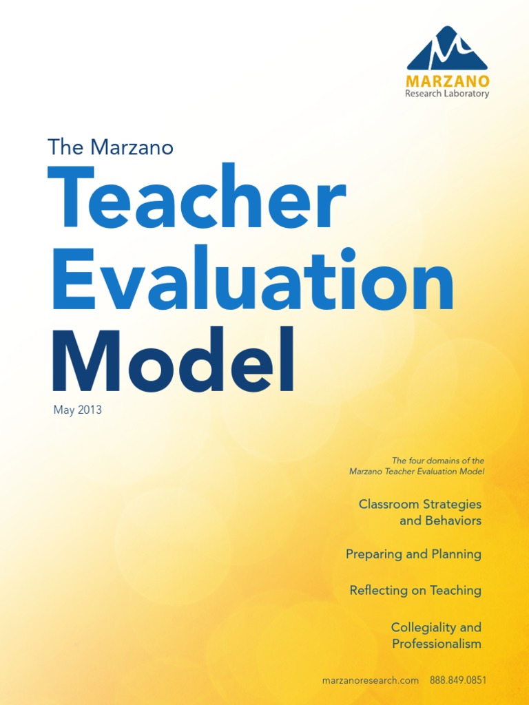 Marzano Teacher Evaluation Model | PDF | Teachers | Classroom Marzano Teacher Evaluation Model | PDF | Teachers | Classroom