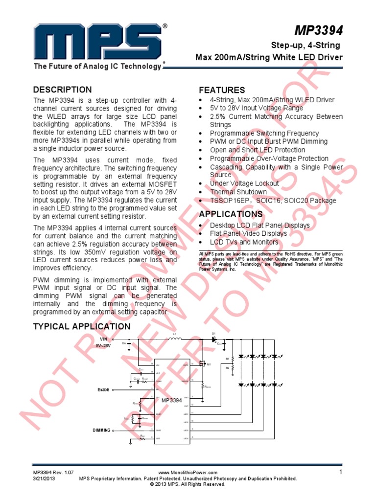 MP3394 r1.07 | PDF | Capacitor | Field Effect Transistor