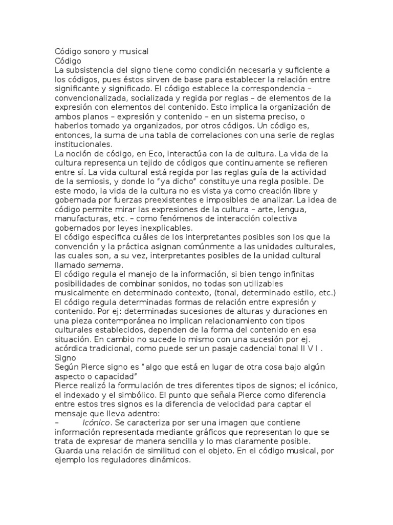 Códigos Sonoros y Musicales | PDF | Clave | Notación musical