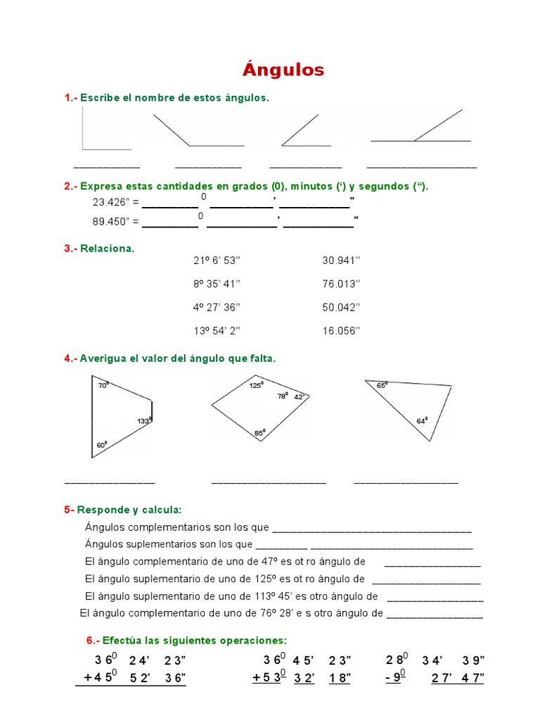Tarea de Ángulos | PDF