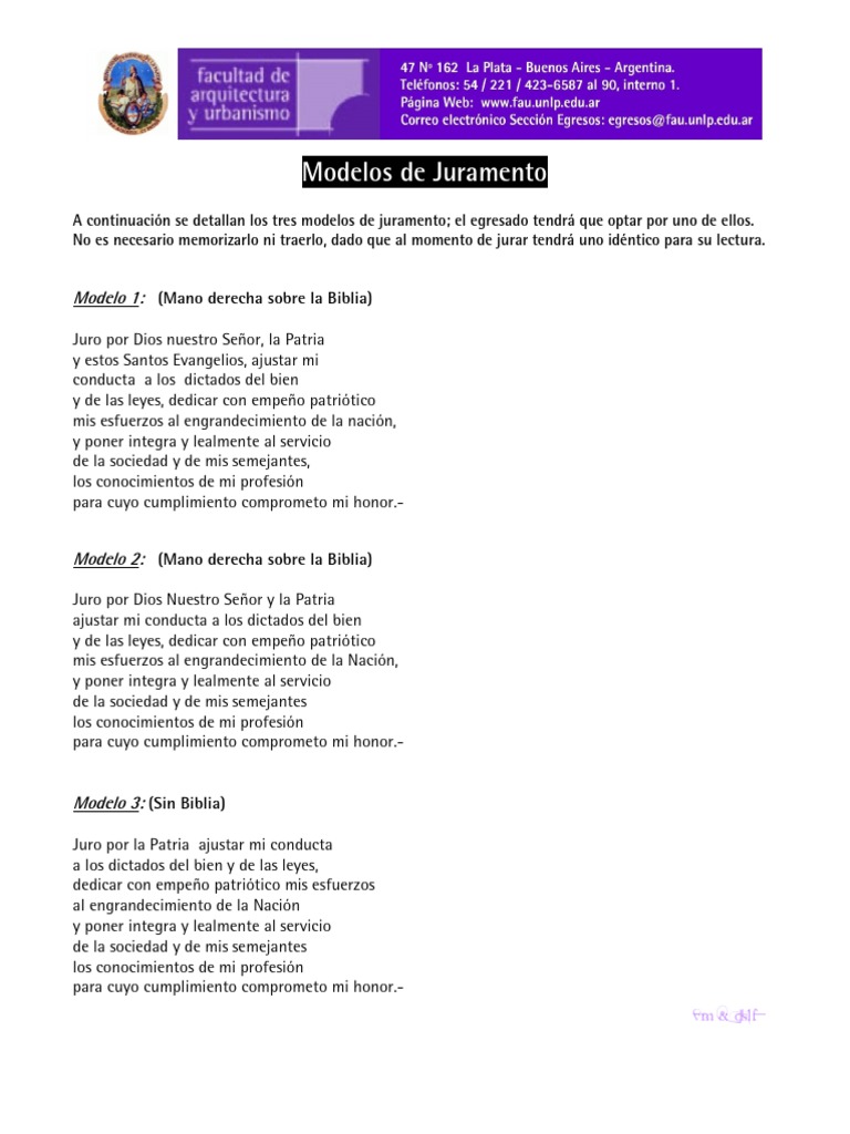 Modelo de Juramentación | PDF