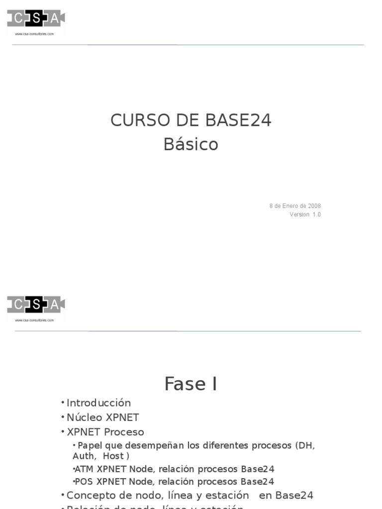 Curso Básico de Base24 | PDF | Kernel (sistema operativo) | Arquitectura de Computadores
