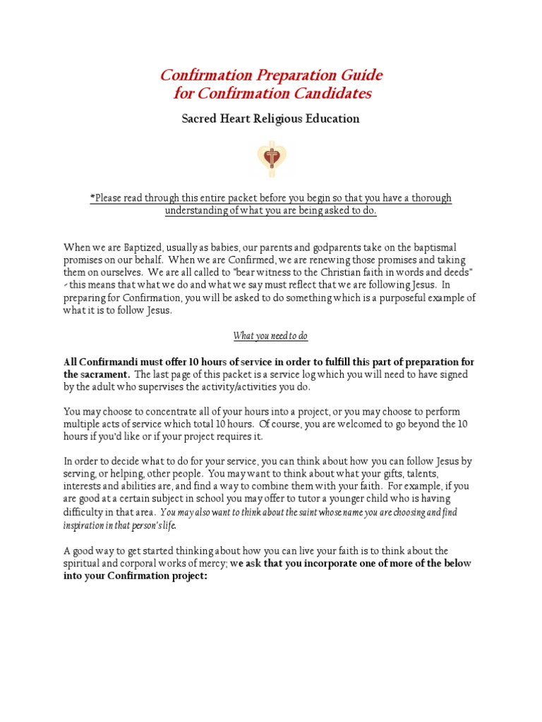 Confirmation Preparation Guide For Confirmation Candidates 2017-1 | PDF ...