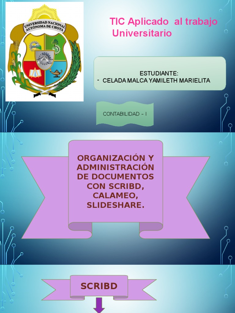 Organización y Administración de Documentos Con Scribd, Calaméo, Slideshare. | PDF | Scribd ...