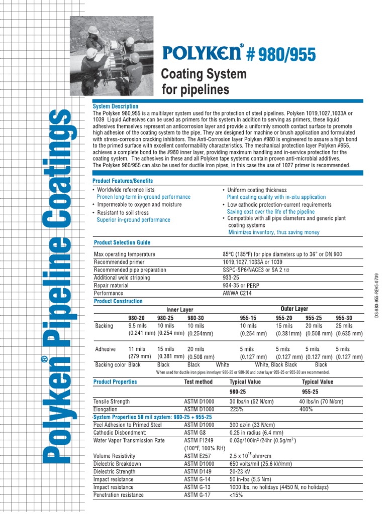 DS-980-955 Especificacion Tecnica Polyken | PDF | Pipe (Fluid ...
