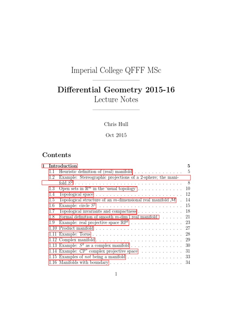 Diferential Geometry 2015-16-17 | PDF | Differentiable Manifold ...