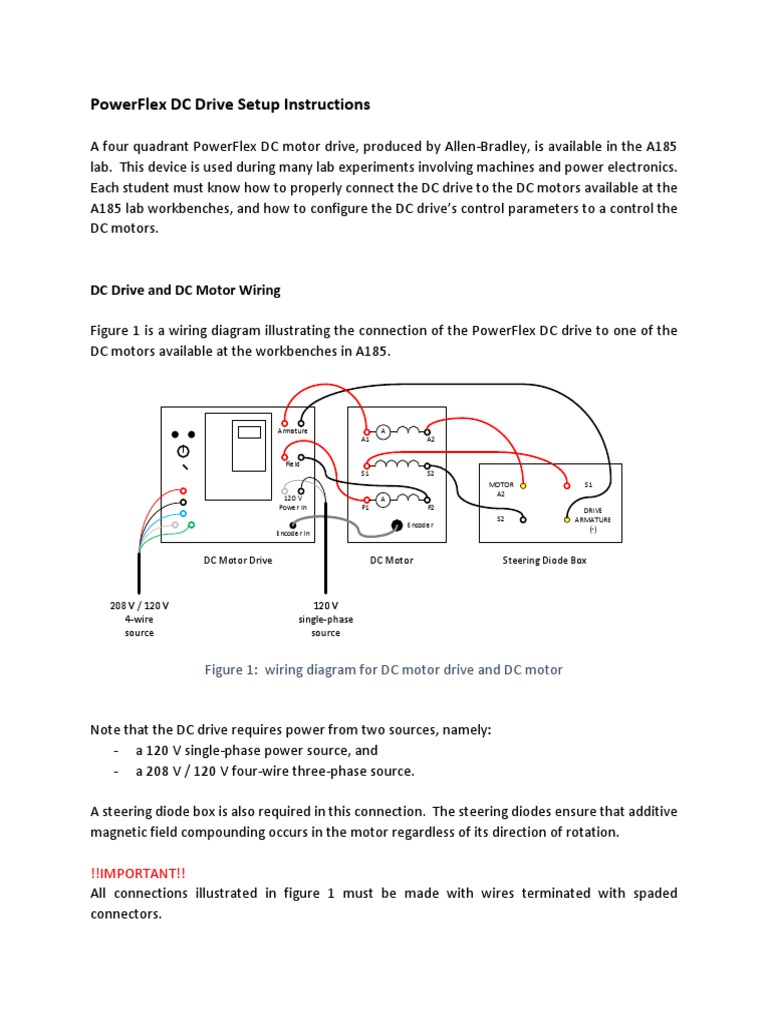 DC Drive Setup Instructions | PDF | Electromagnetism | Electric Power