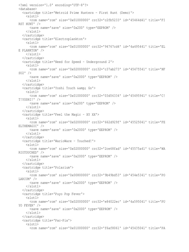 Game Database Nds | PDF | Read Only Memory | Computer Memory