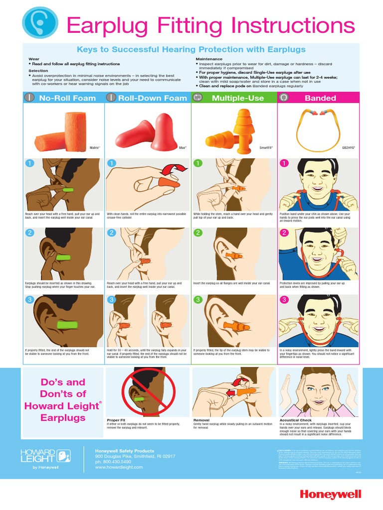 Earplug Fitting Instructions | PDF | Senses | Waves