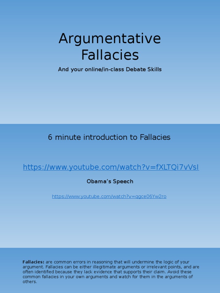 Argumentative Fallacies | PDF | Fallacy | Philosophical Methodology