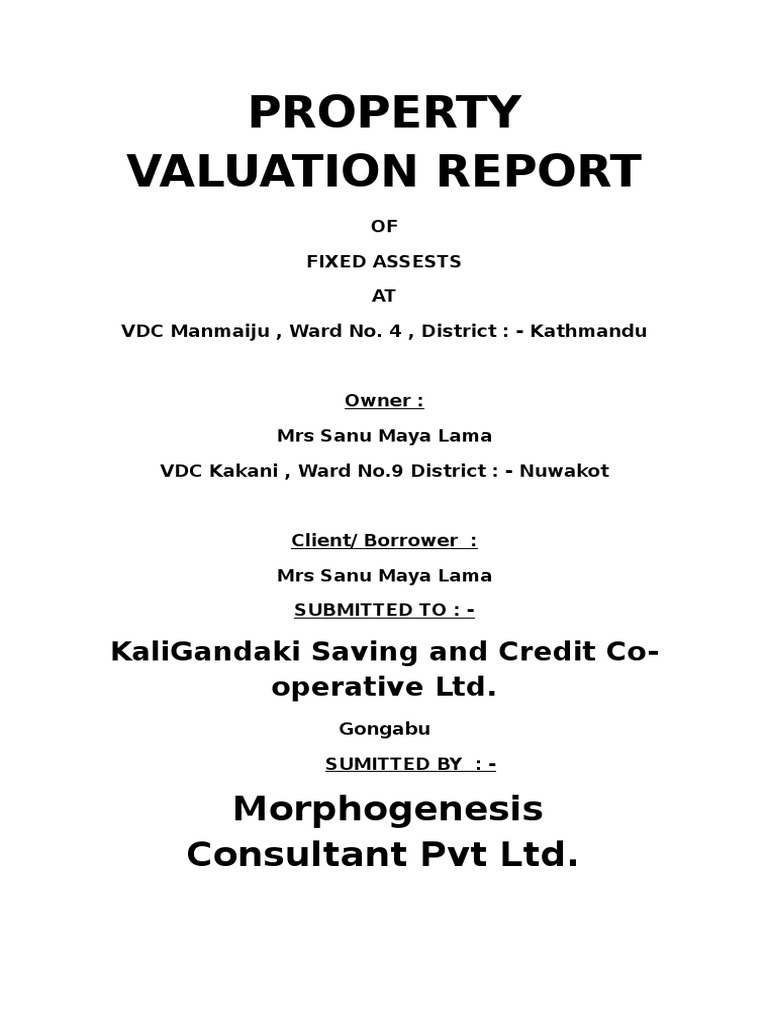 Valuation Report | PDF | Real Estate Appraisal | Mortgages