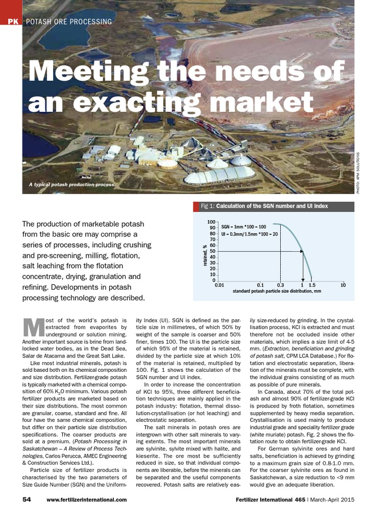 FI-465 Potash Ore Processing | PDF | Potash | Crystallization