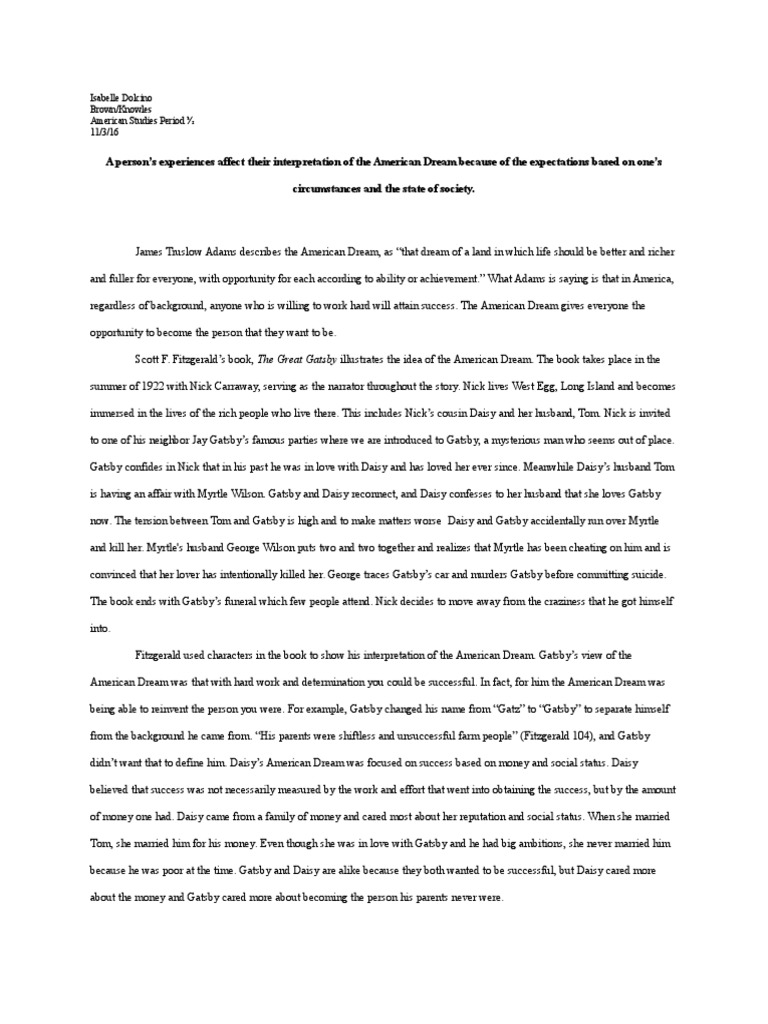 American Dream Essay | Download Free PDF | American Dream | Harlem ...