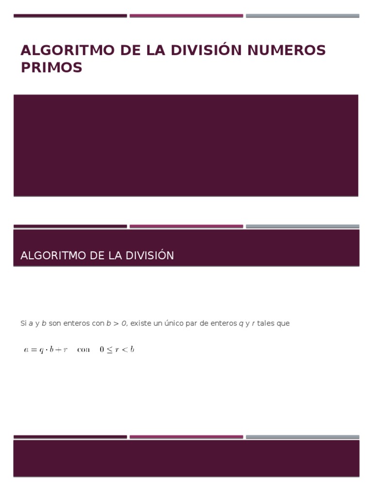 Algoritmo de La División Numeros Primos | PDF
