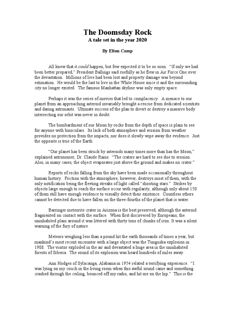 The Doomsday Rock: 2020 Asteroid Impact | PDF | Meteoroid | Asteroid