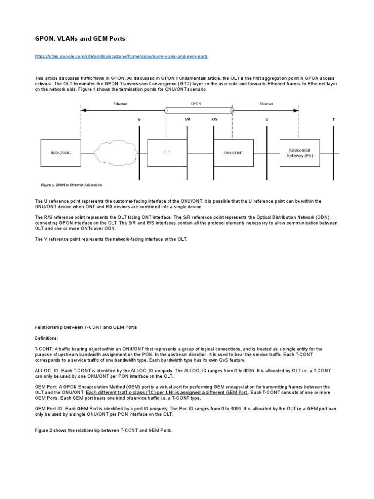 Gpon - Vlans and Gem Ports | PDF | Computer Standards | Computer Data