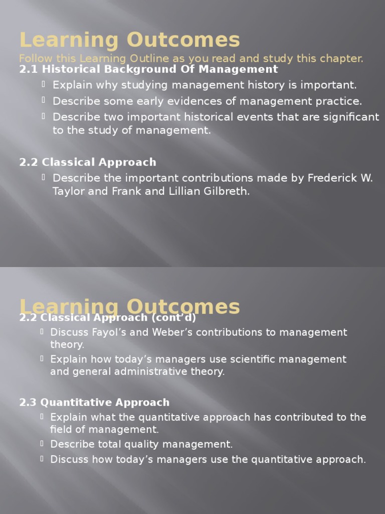 Learning Outcomes: Follow This Learning Outline As You Read and Study ...