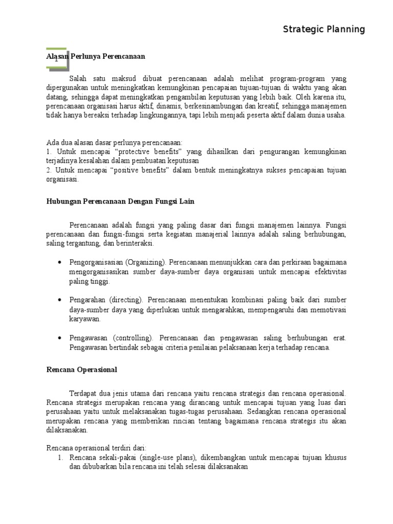Tugas Alasan Perlunya Perencanaan | PDF | Karier & Perkembangan | Pengelolaan Keuangan & Uang