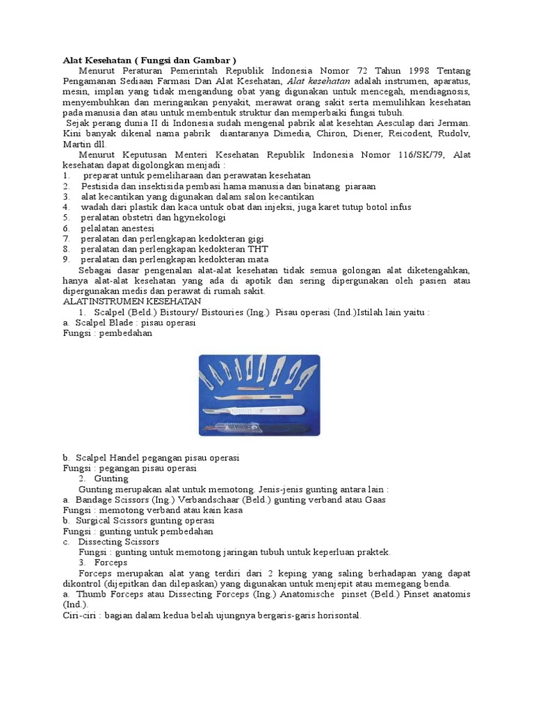 CONTOH Alat Kesehatan | PDF