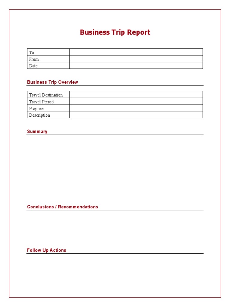 Business Trip Report Template | PDF