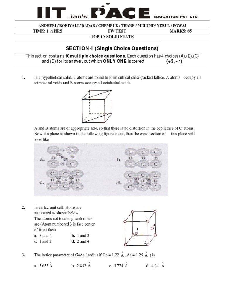 Solid State PDF | PDF | Crystal Structure | Atoms