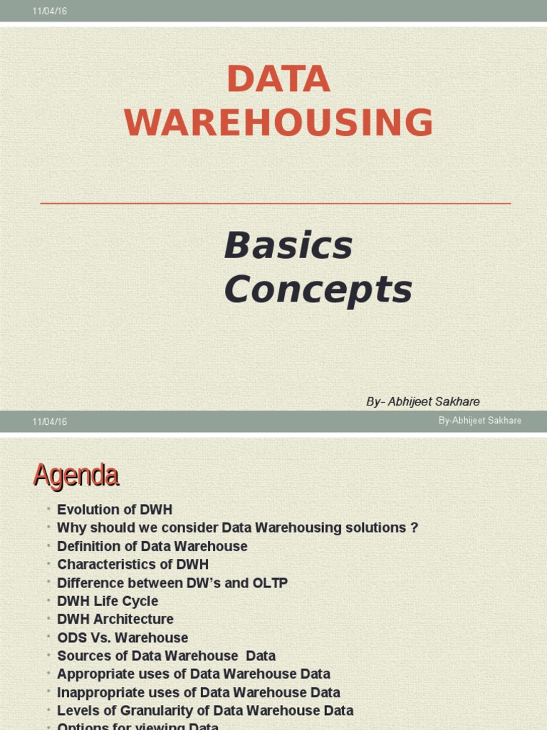 Data Warehousing Concepts and Basics | PDF | Data Warehouse | Data