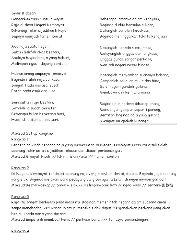 Syair Bidasari | PDF