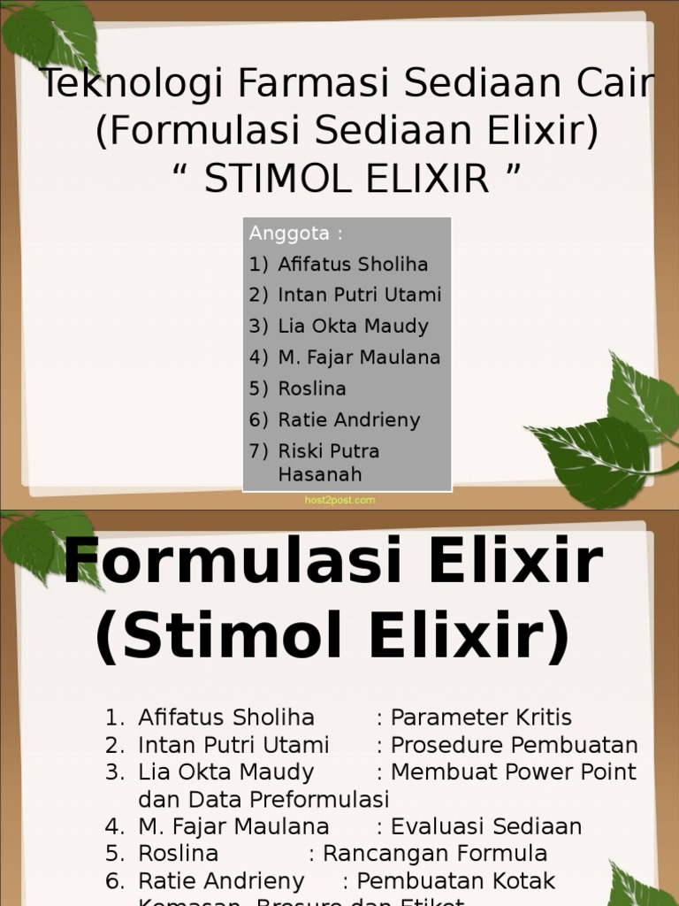 FORMULASI SEDIAAN ELIXIR | PDF
