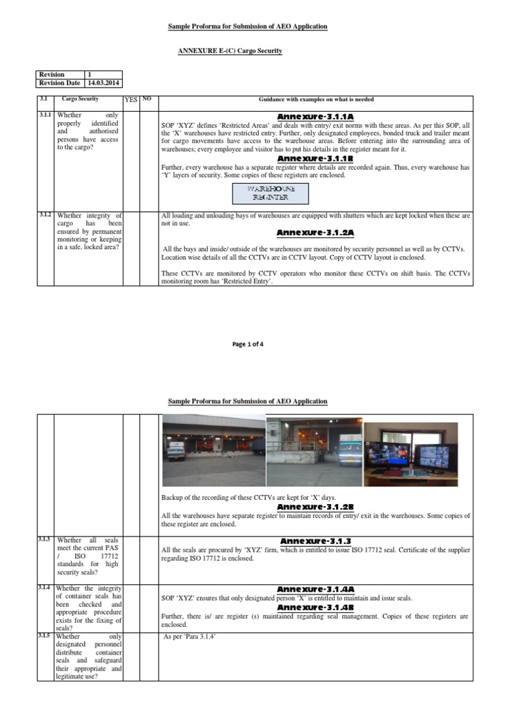 Cargo Security-Aeo Check List PDF | PDF | Closed Circuit Television ...