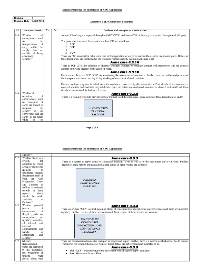 CONVEYANCE SECURITY-AEO CHECK LIST.pdf | Customs | Industries