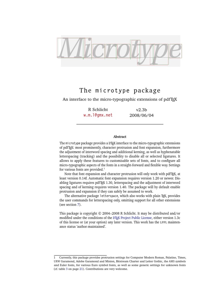 The Microtype Package | PDF | Text | Notation