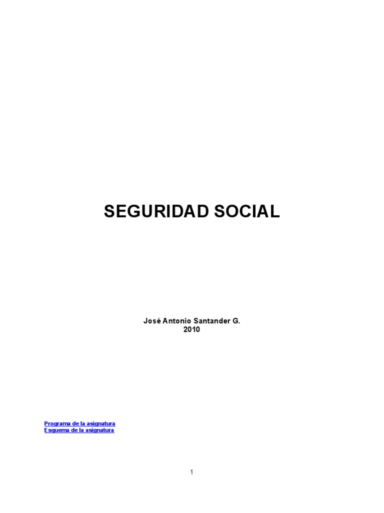 Seguridad Social Pdf Seguro Regulación