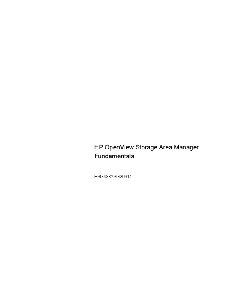 HP-Openview Storage Area Manager Fundamentals C | PDF | Computer Data Storage | Hewlett Packard