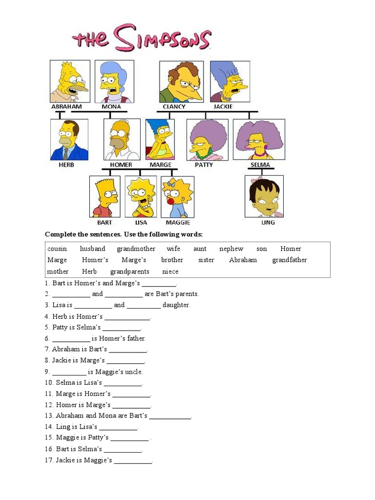 Family Members Simpsons | PDF | Language Arts & Discipline | Foreign ...