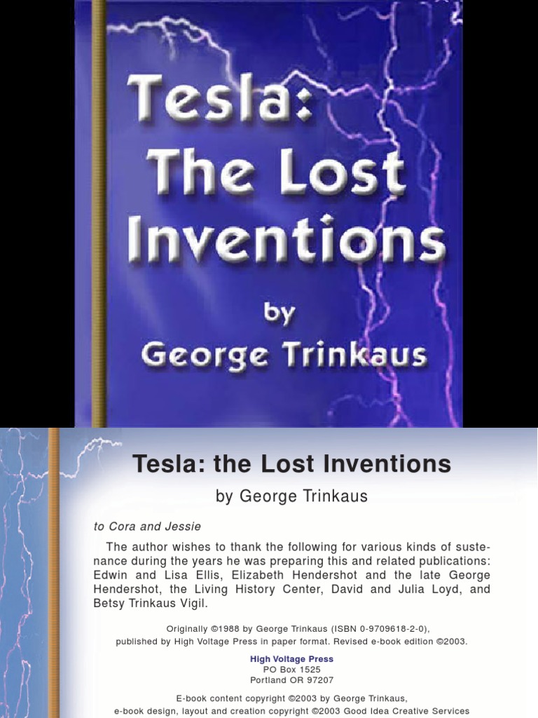 Tesla, The Lost Inventions - George Trinkaus 2003 PDF | PDF | Capacitor ...