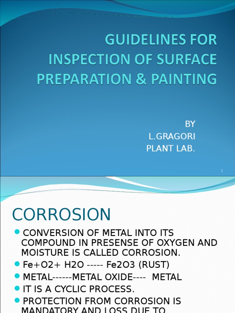 Guidelines For Inspection of Surface Preparation & Painting | PDF ...