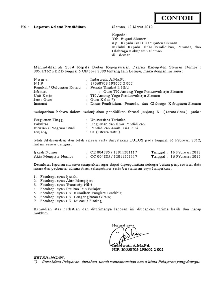 Contoh Laporan Pekerjaan Sudah Selesai Contoh Surat Laporan Pekerjaan ...