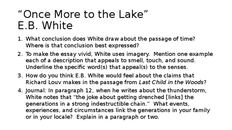 Once More To The Lake | PDF