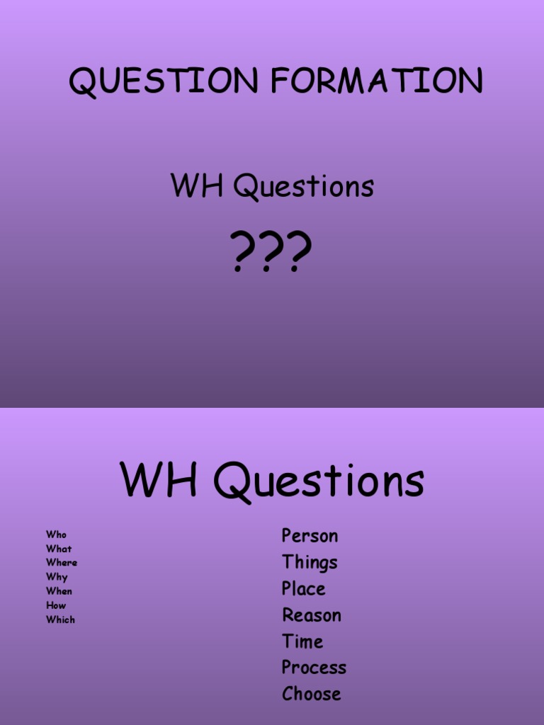 Question Formation: WH Questions | PDF