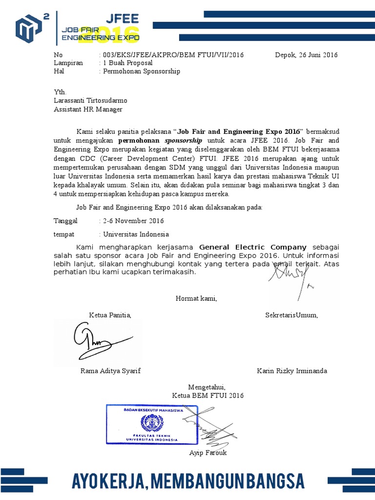 Surat Pengantar Proposal | PDF