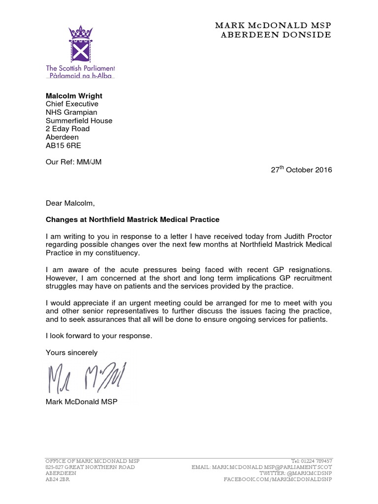 Mark McDonald MSP on GP Practice Changes | PDF