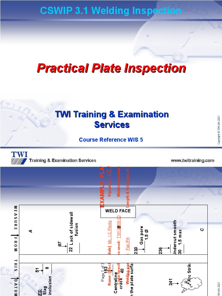 CSWIP Practical Plate Exe 2007 | PDF