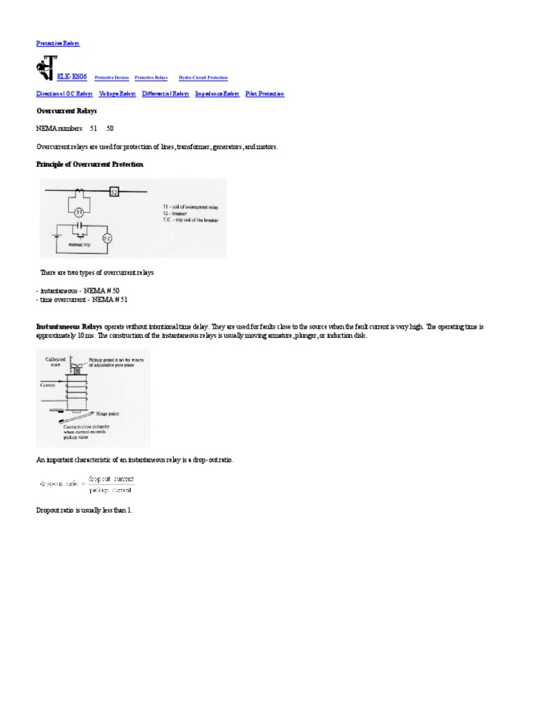 Relay Curve Protection | PDF | Relay | Electromagnetic Induction