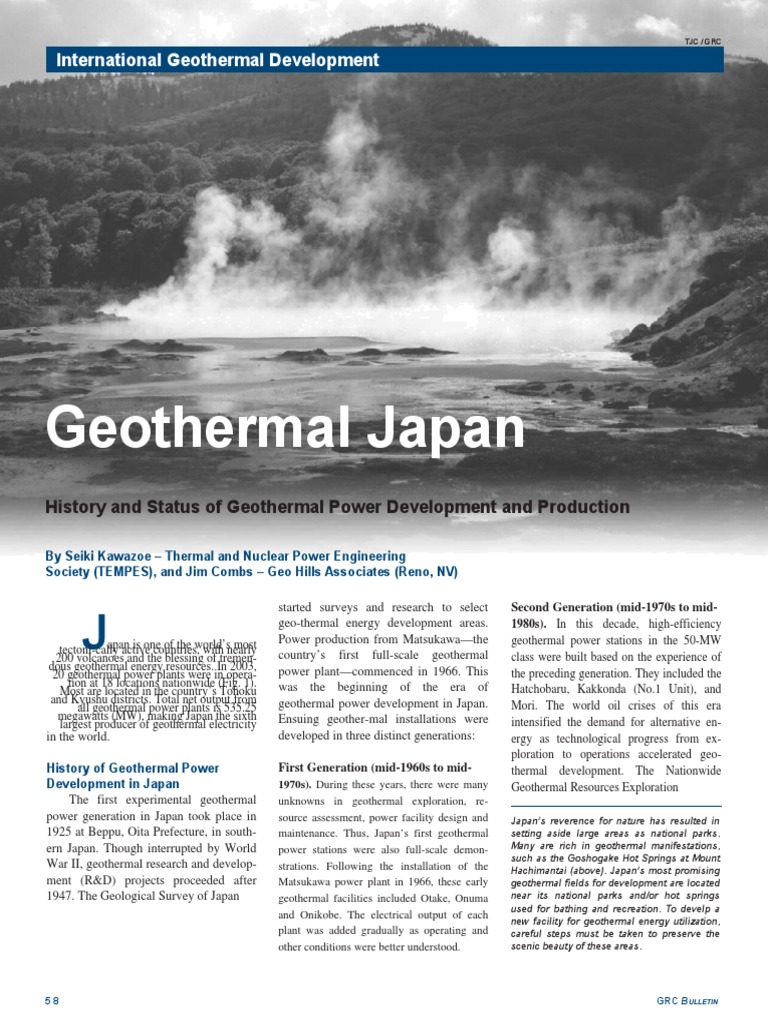 Geothermal Japan | PDF | Geothermal Energy | Power Station