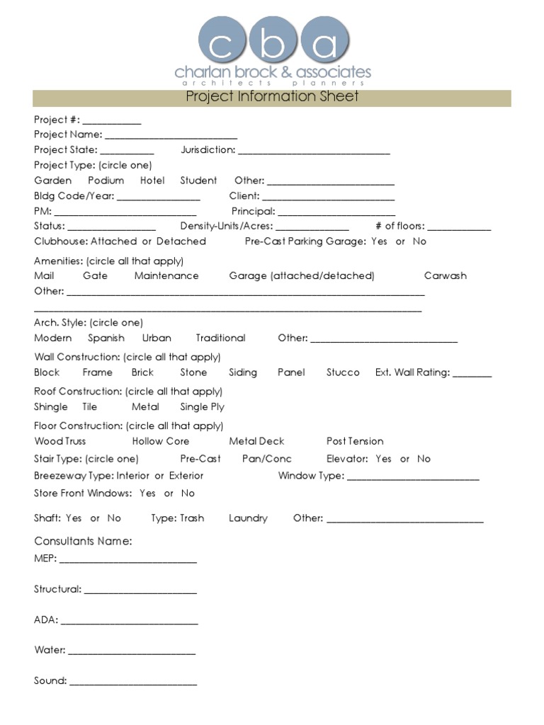 Project Information Sheet PDF | PDF