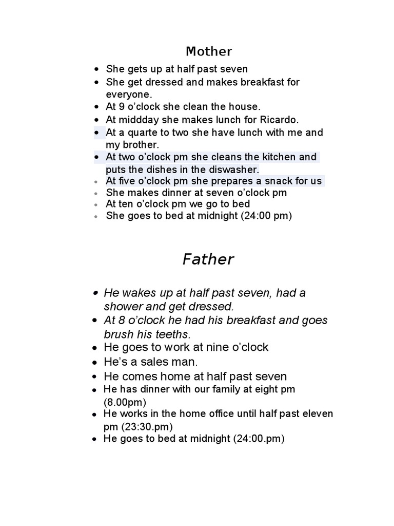 Family Routine | PDF