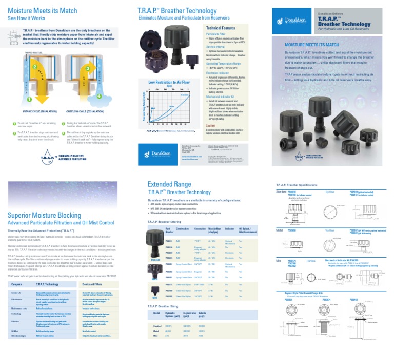 Donaldson p564669 Breather, Trap | PDF | Trapping | Filtration